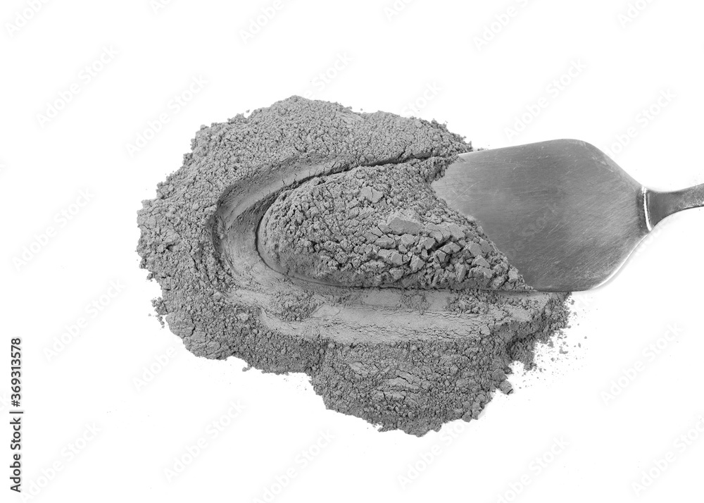 Cement pile, Cement or mortar cray isolated on white background ...