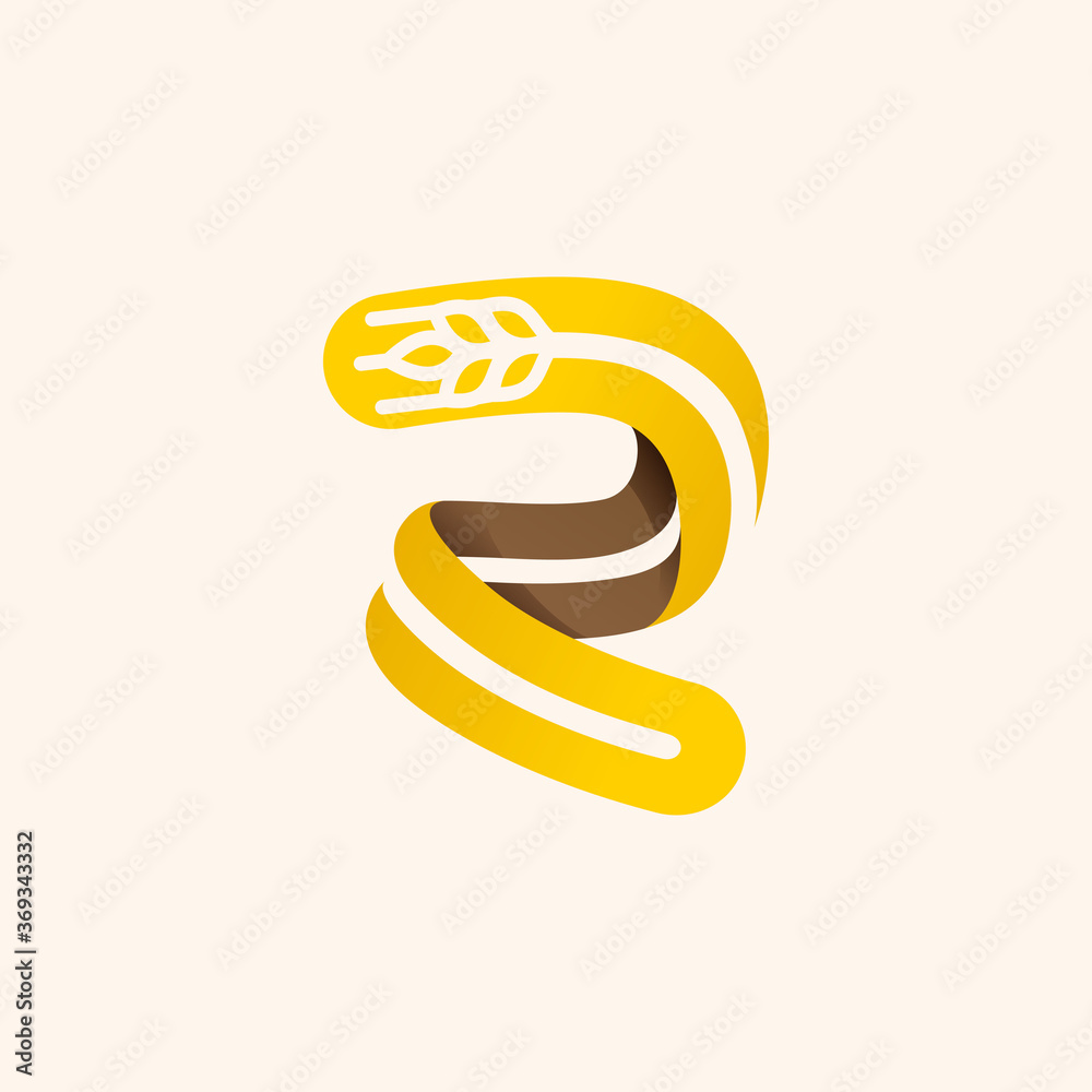 Letter R logo with negative space wheat. Stock Vector | Adobe Stock