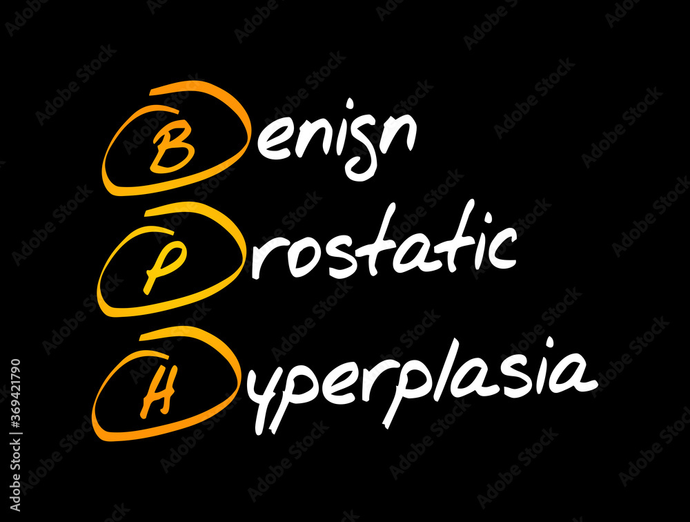 BPH - Benign Prostatic Hyperplasia acronym, medical concept background ...