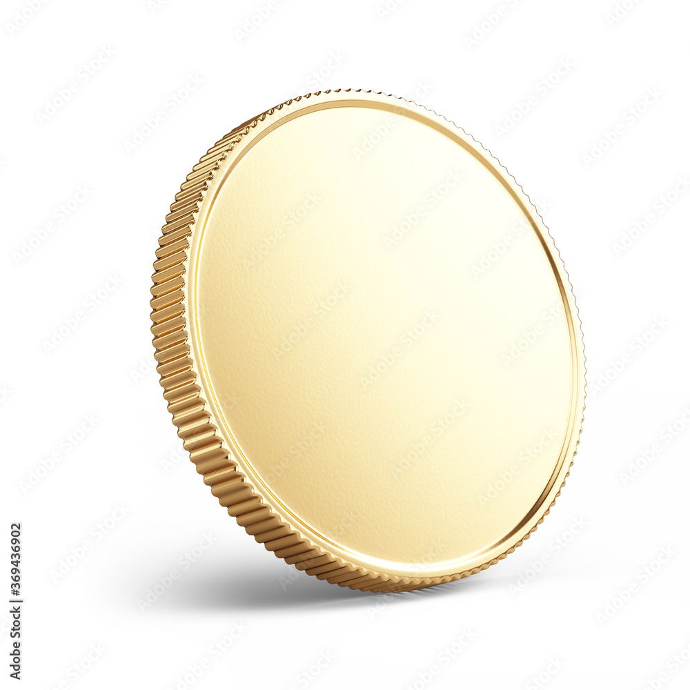 ภาพประกอบ Stock Banking, coin concept. Blank Golden coin isolated on ...