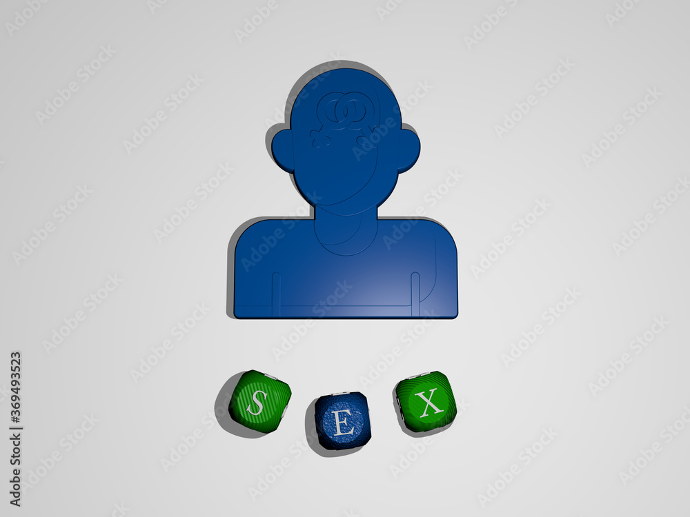 3d Representation Of Sex With Icon On The Wall And Text Arranged By