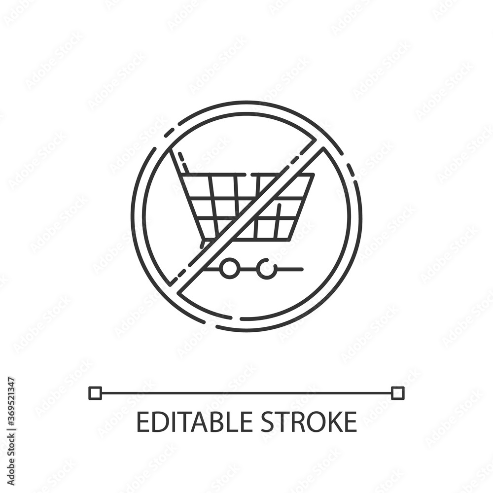 Anti consumerism linear icon. Responsible consumption thin line ...