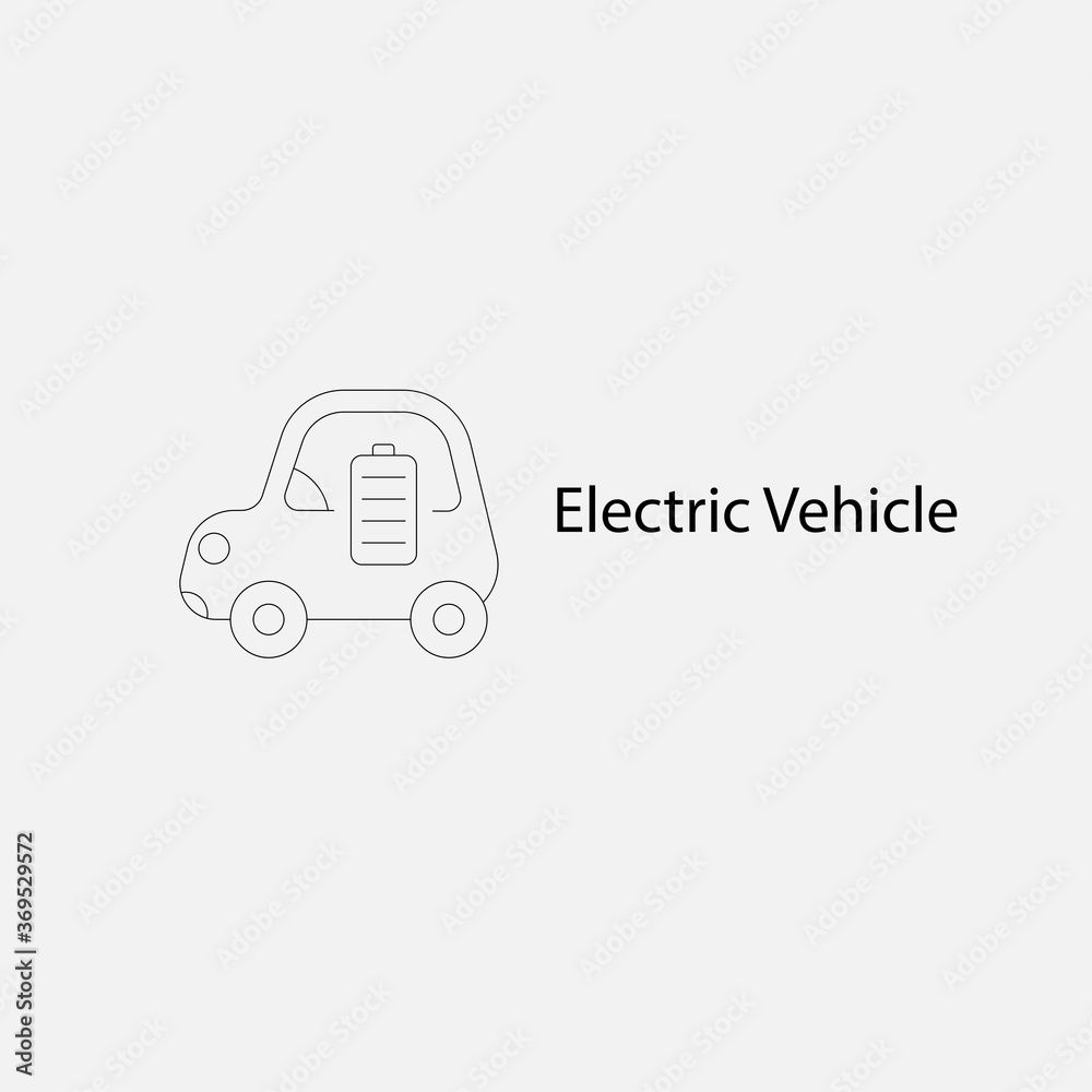 BEV,EV,Battery Electric Vehicle Icon.Electric car icon and charger ...