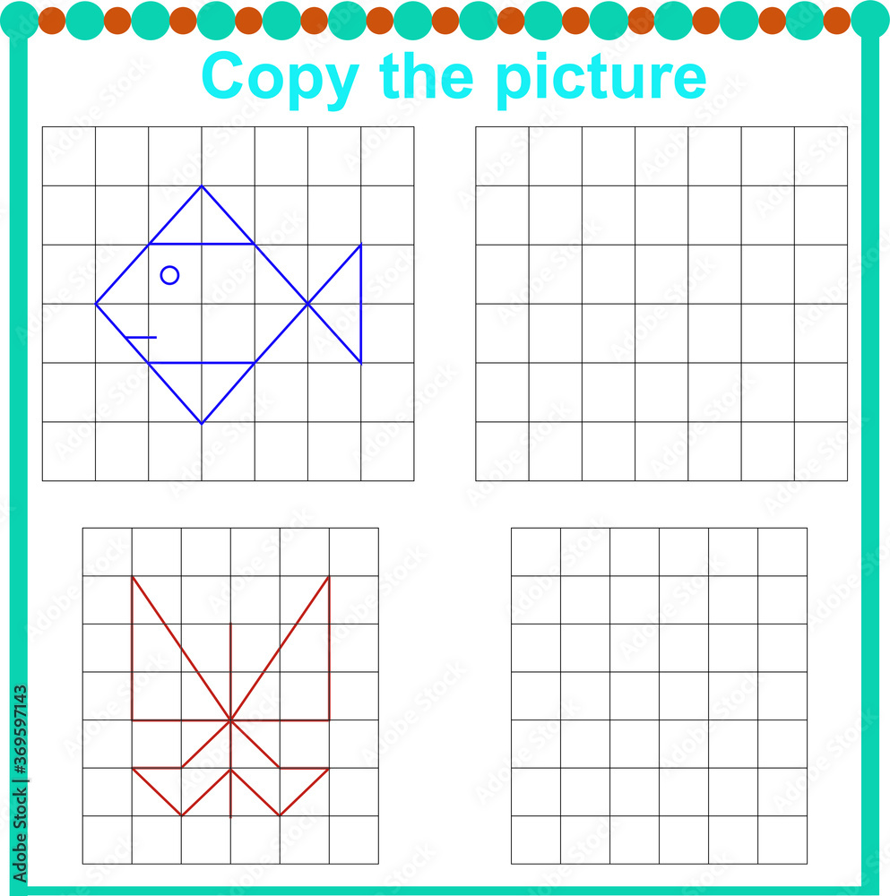 Copy the picture, pixel art, drawing skills training, educational paper ...