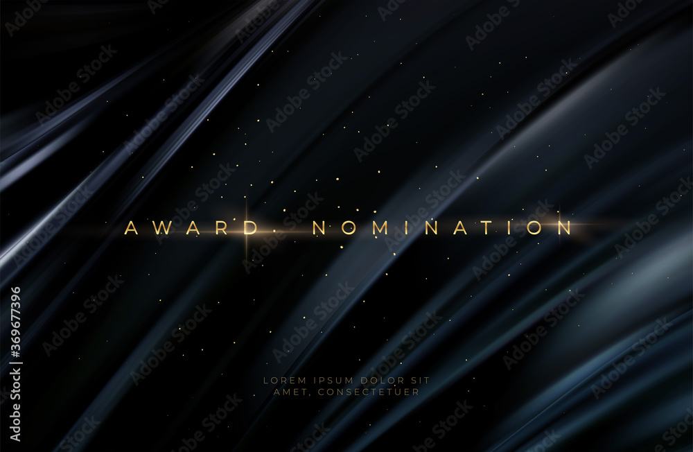 Awarding the nomination ceremony luxury black wavy background with ...