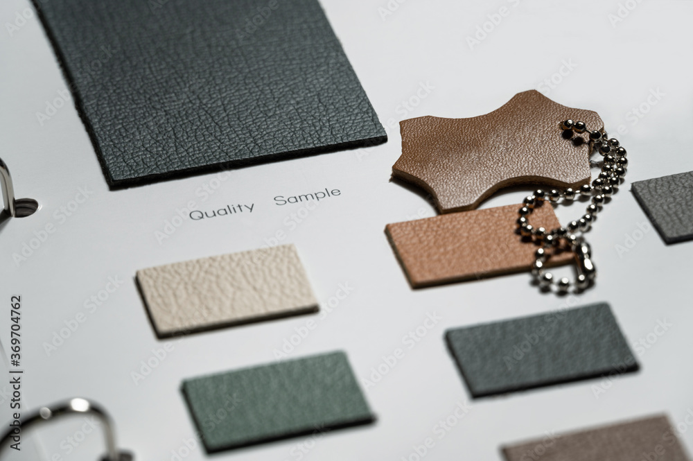 leather swatch book with various different colors. Stock Photo | Adobe ...