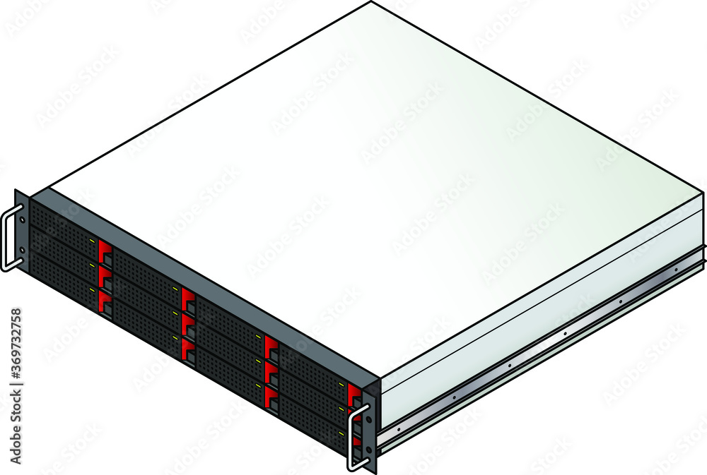 Rack-mount server component: a 2u storage / NAS (Network Attached ...