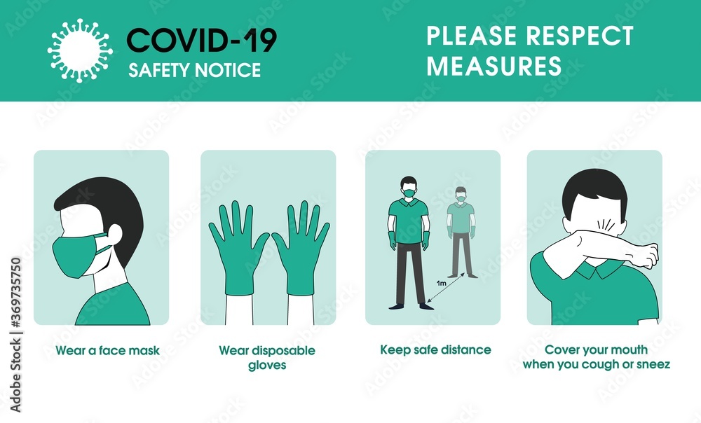 Coronavirus safety measures. COVID-19 prevention. wear a face mask ...