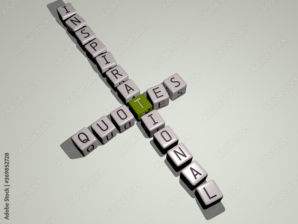 crosswords of quotes inspirational arranged by cubic letters on a ...