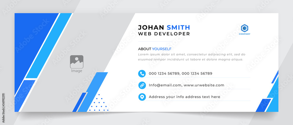 corporate email signature with modern layout Business abstract blue ...