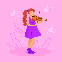 Pink Fiddle Art Illustration Free Stock Photo - Public Domain Pictures