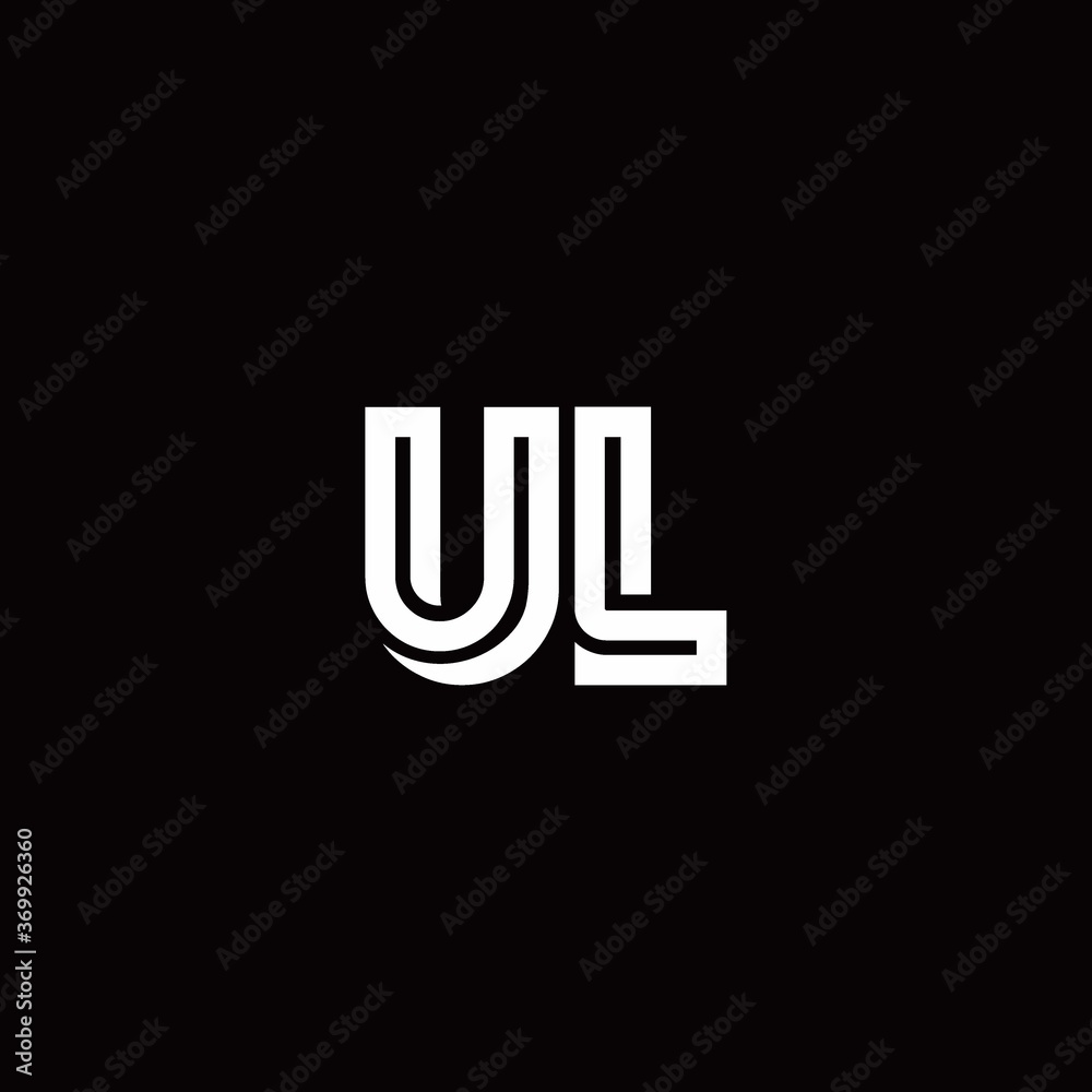 UL monogram logo with abstract line Stock Vector | Adobe Stock