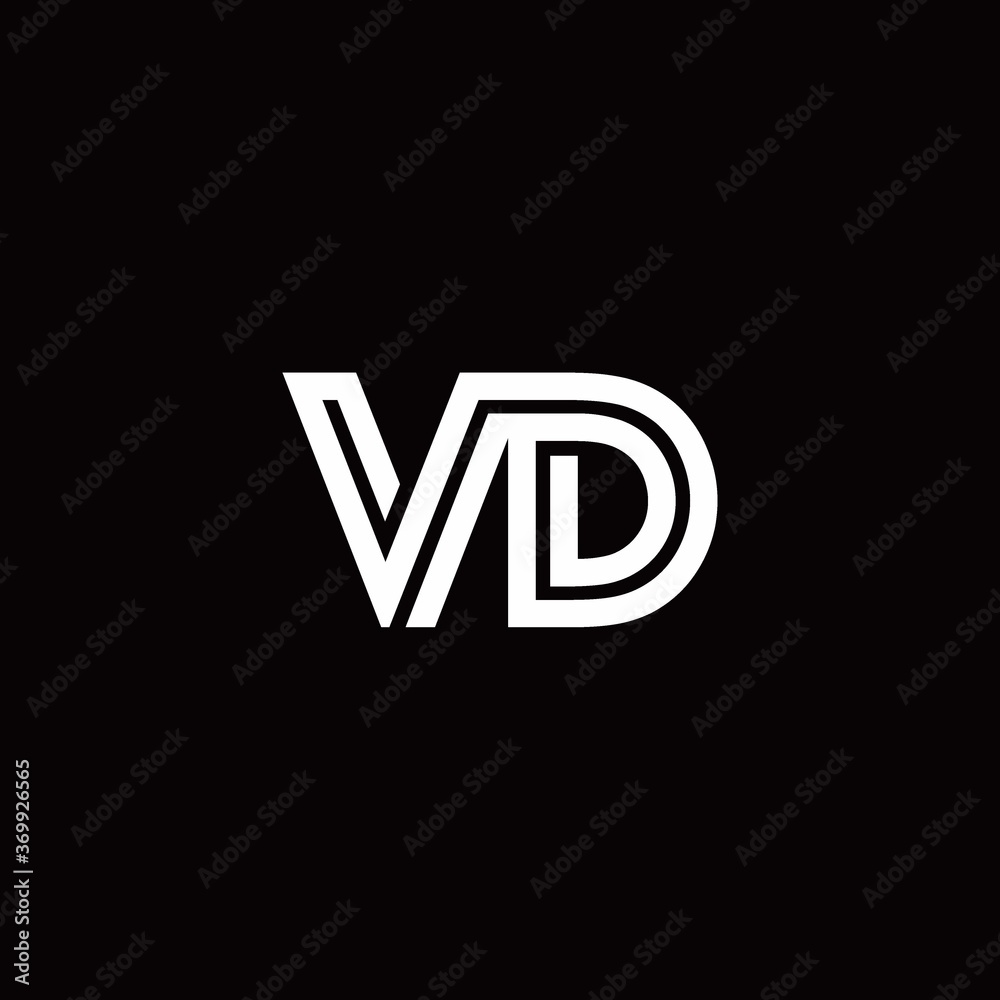 VD monogram logo with abstract line Stock Vector | Adobe Stock