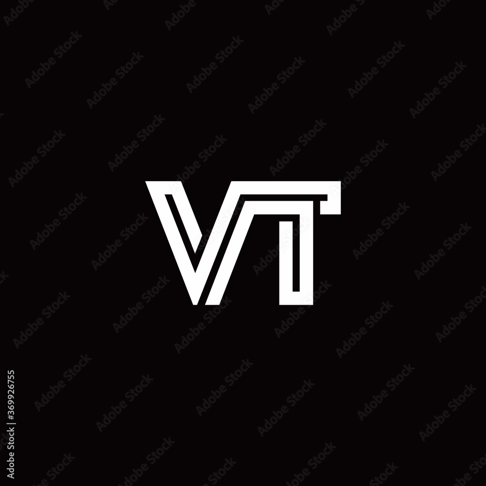 VT monogram logo with abstract line Stock Vector | Adobe Stock