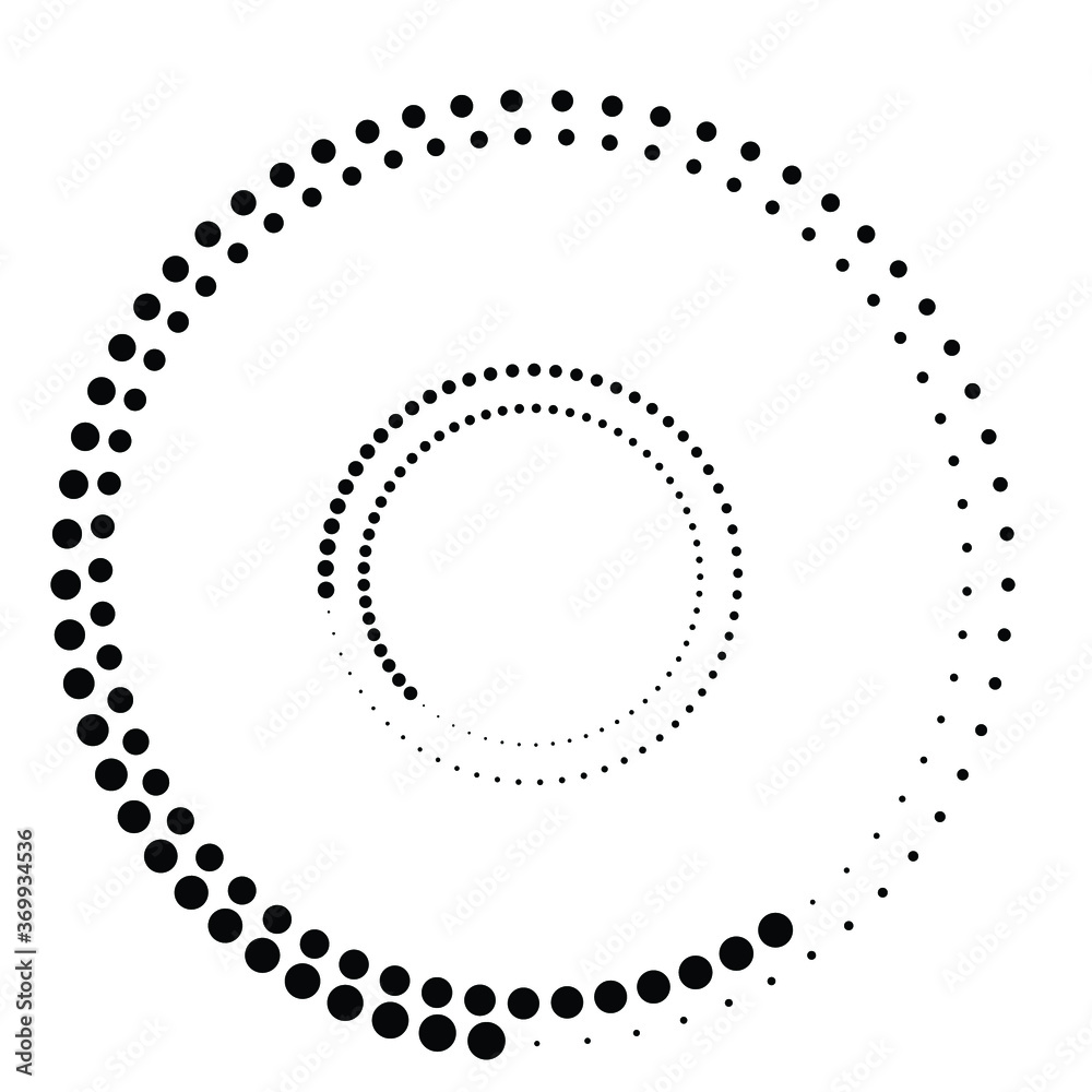 Halftone dots in circle form. round logo . vector dotted frame . design ...