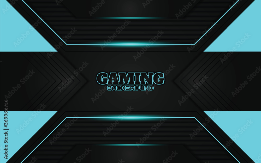 Abstract futuristic black and blue gaming background with modern esport ...