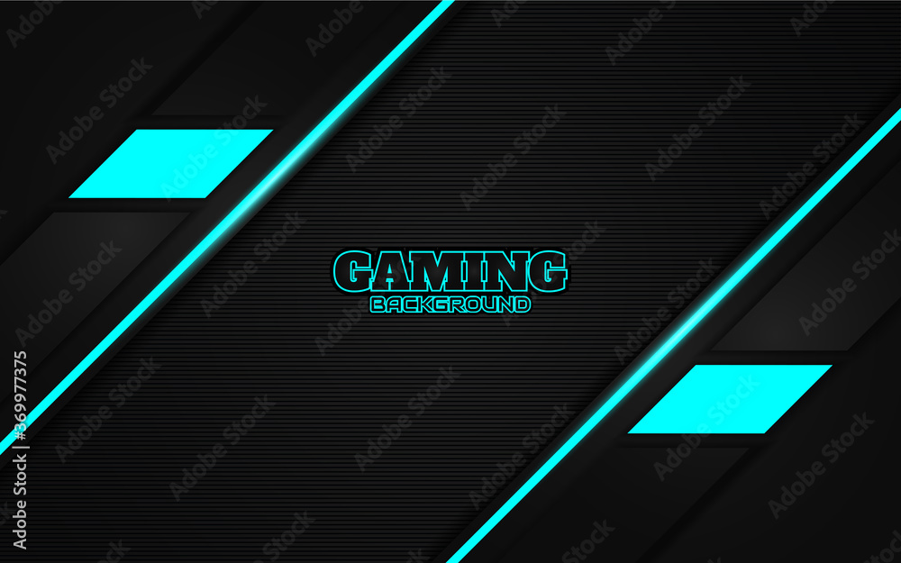 Abstract futuristic black and blue gaming background with modern esport ...