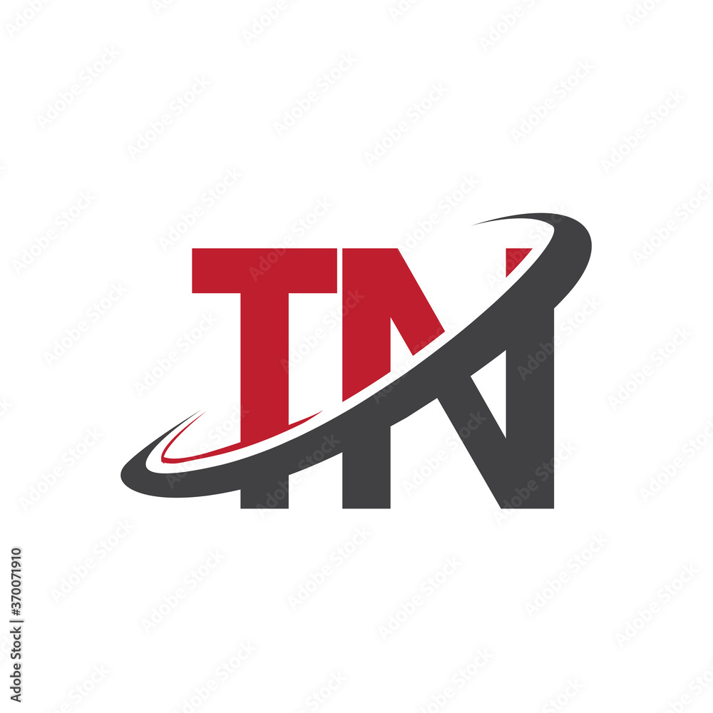 TN initial logo company name colored red and black swoosh design ...