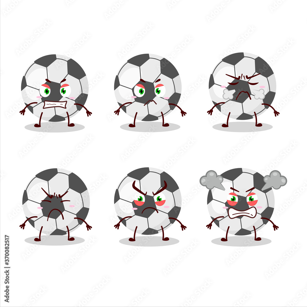 Soccer ball cartoon character with various angry expressions Stock ...