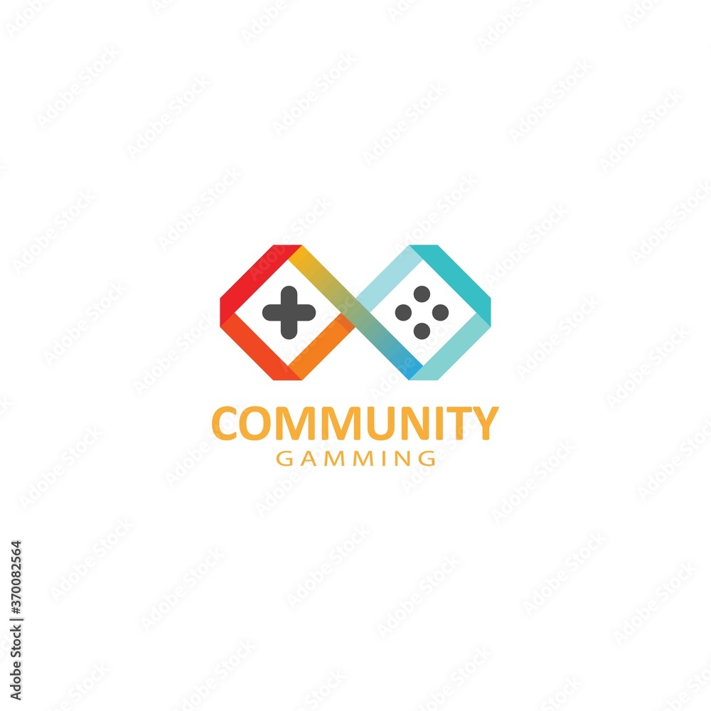 Vector stylized line art logo of gamepad. Gaming logo. Game company ...