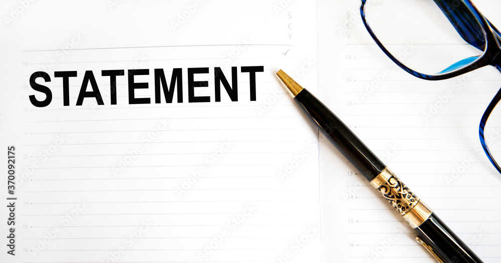 STATEMENTS word made with wood building blocks. Stock Photo | Adobe Stock