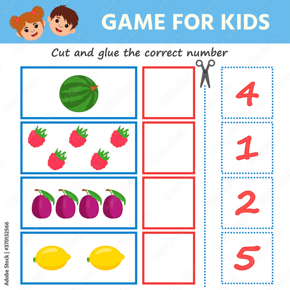 Counting Game for Preschool Children. Mathematical Game for Kids. Count ...