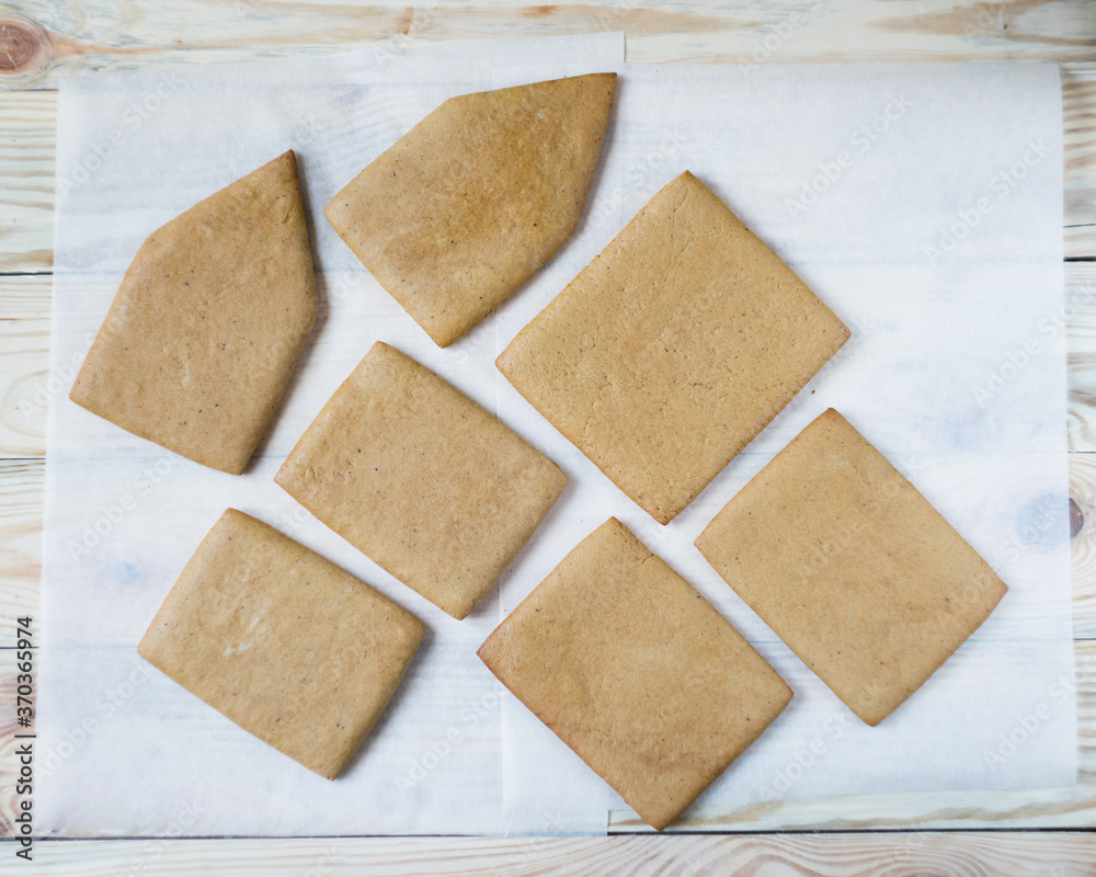How to make gingerbread house, step by step, tutorial. Step 5. Baking ...