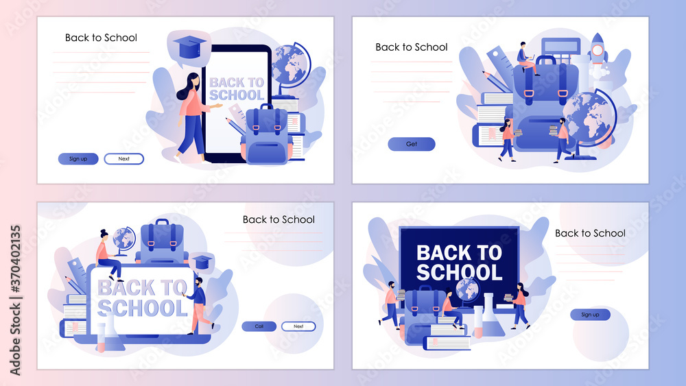 Back to School. Education concept. Screen template for mobile smart ...