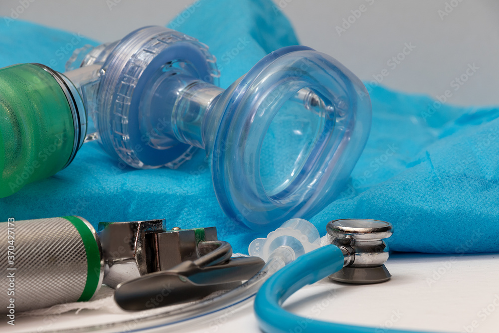 Medical tools for Neonatal Reanimation at birth or NICU, face ...