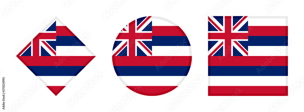 hawaii flag icon set. vector illustration isolated on white background ...
