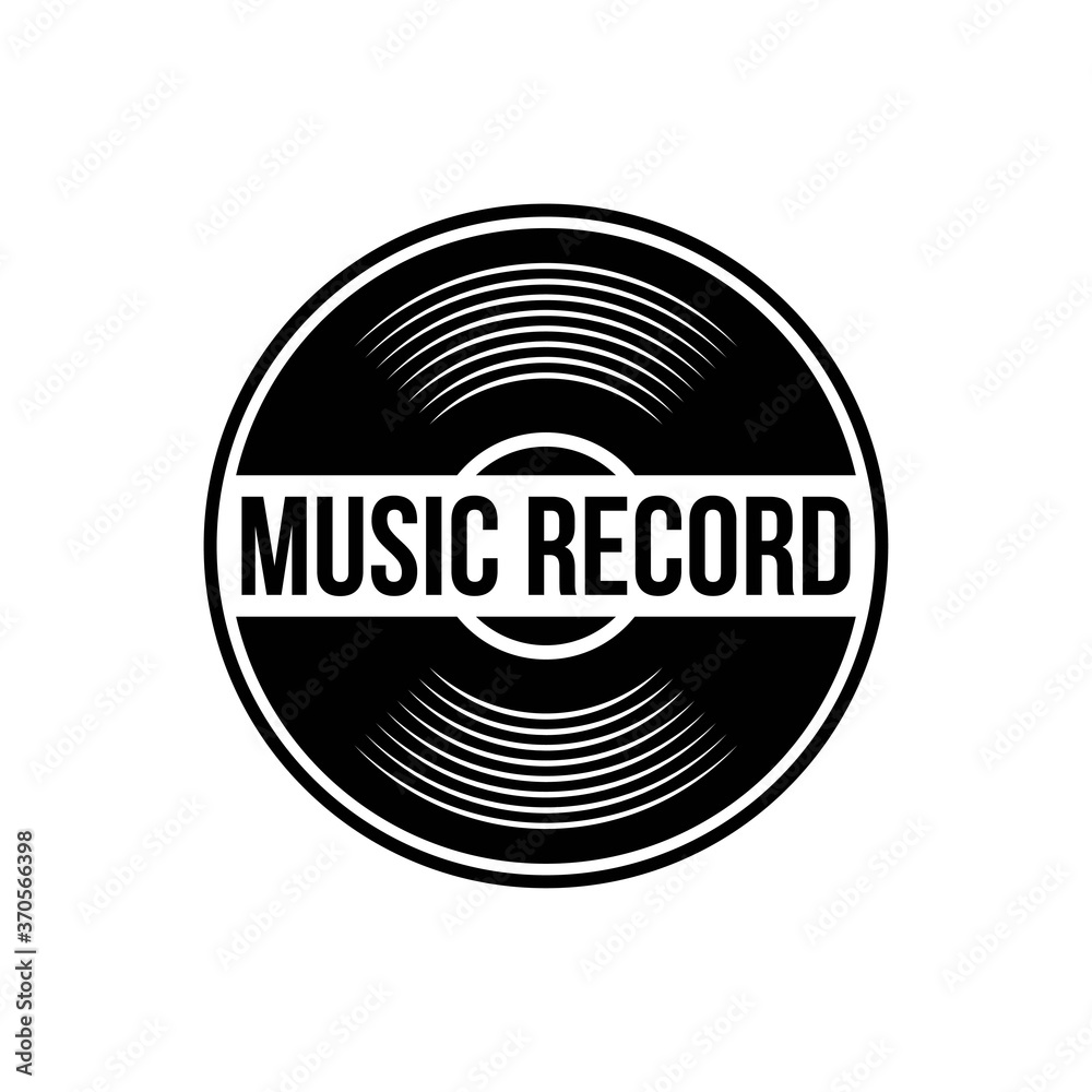 Vector de Stock Vinyl record logo template. Vector music icon or emblem ...