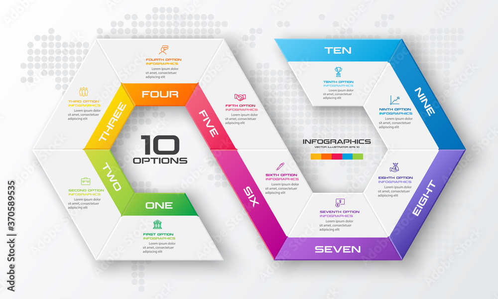 Timeline infographic template,Business concept with 10 options,Vector ...
