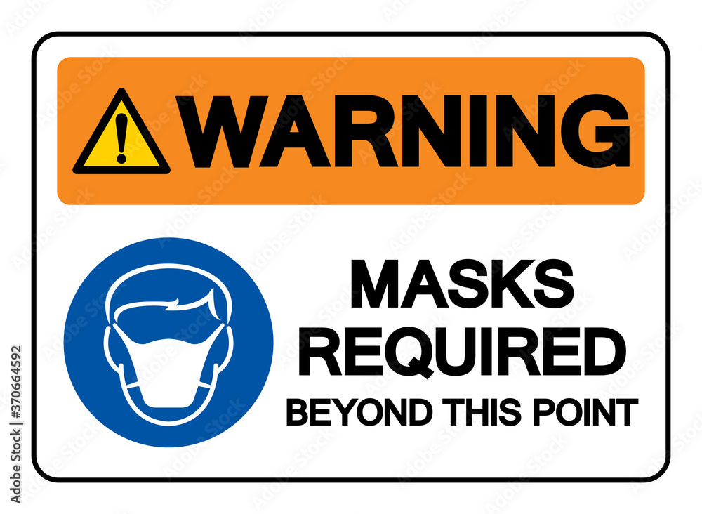 Warning Mask Required Beyond This Point Symbol Sign,Vector Illustration ...