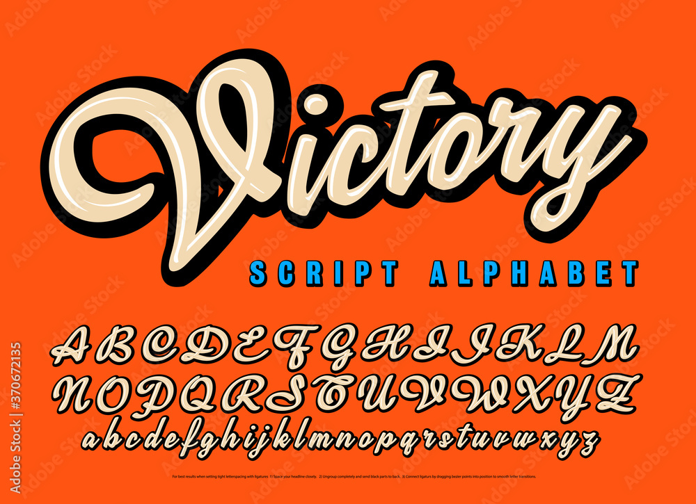 Victory Script Alphabet. A Cursive Lettering Style in Neutral Tones ...