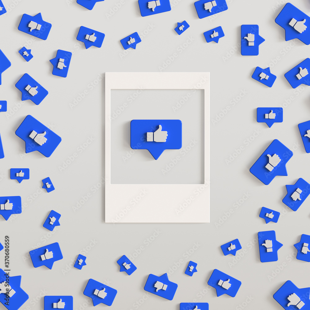 SNS, Social media service, influencer background Stock Illustration ...