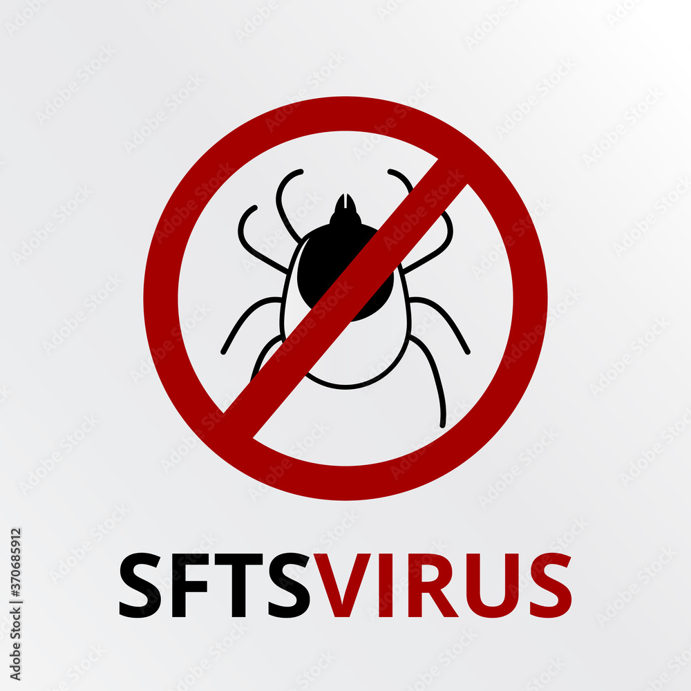 Vector de Stock SFTS virus. Forbidding sign Stop tick. Dangerous new ...
