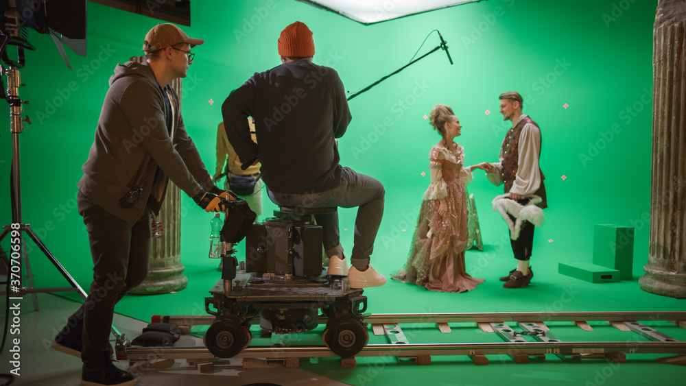 Foto de Stock On Film Studio Set Shooting History Movie Green Screen ...