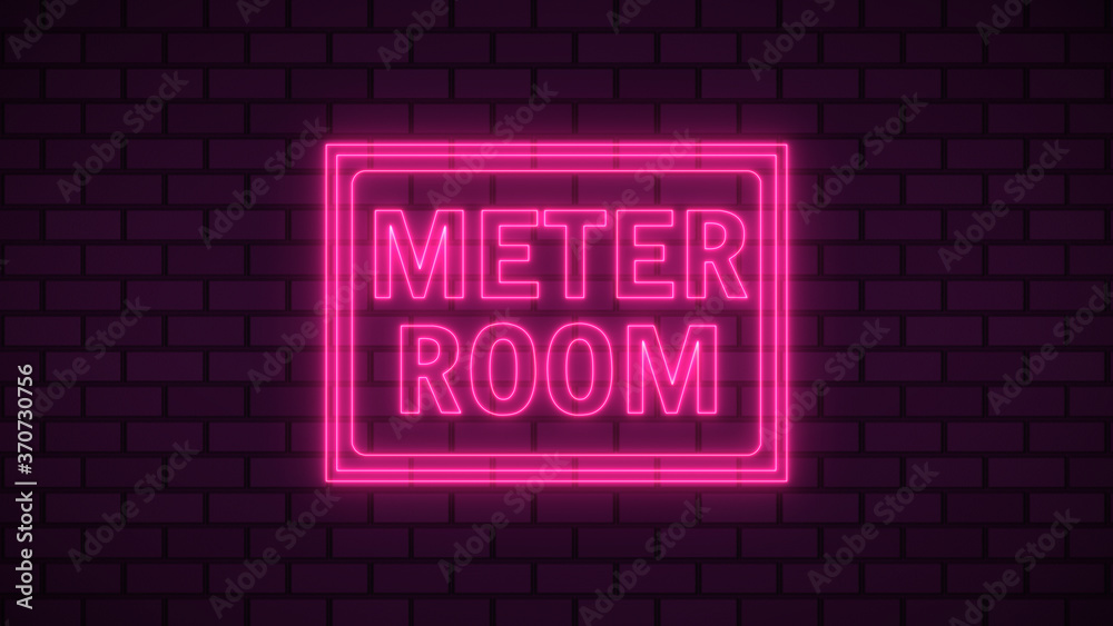 Billboard Meter room neon sign fluorescent light glowing on signboard ...