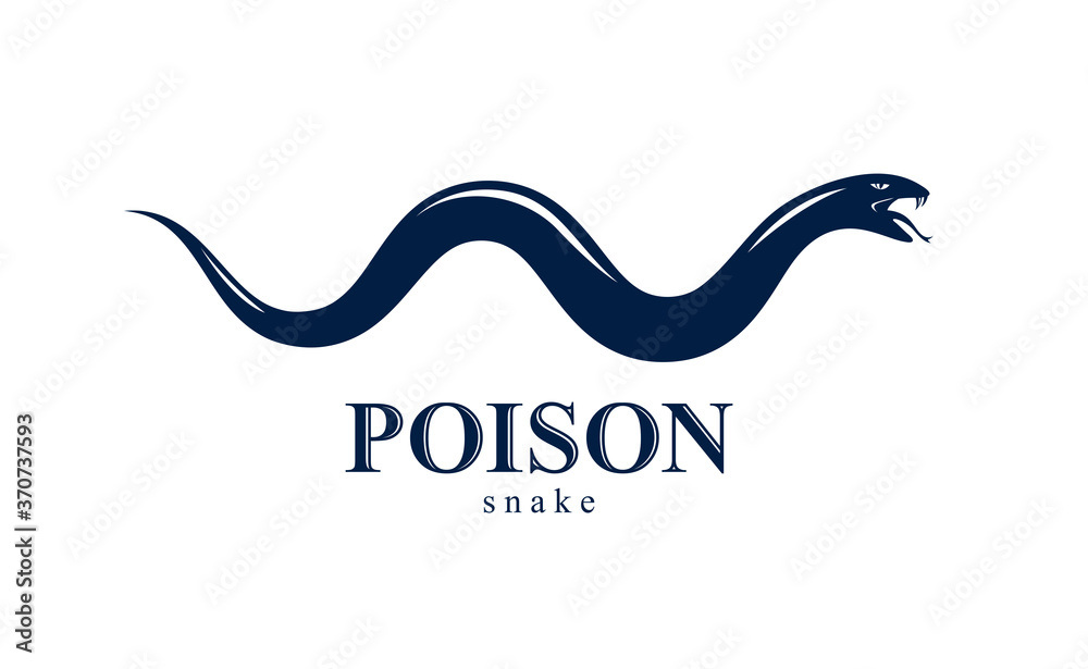 Venomous snake vintage tattoo, vector logo or emblem of aggressive ...