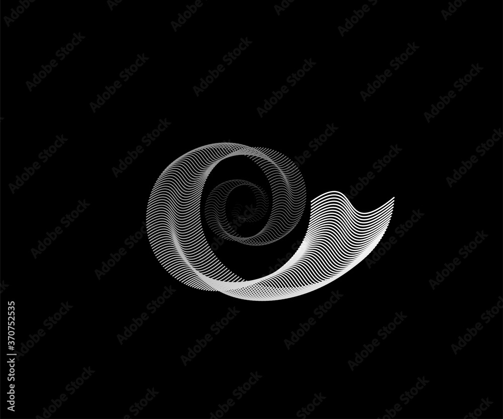 Spiral line pattern vector background. Light white round technology ...