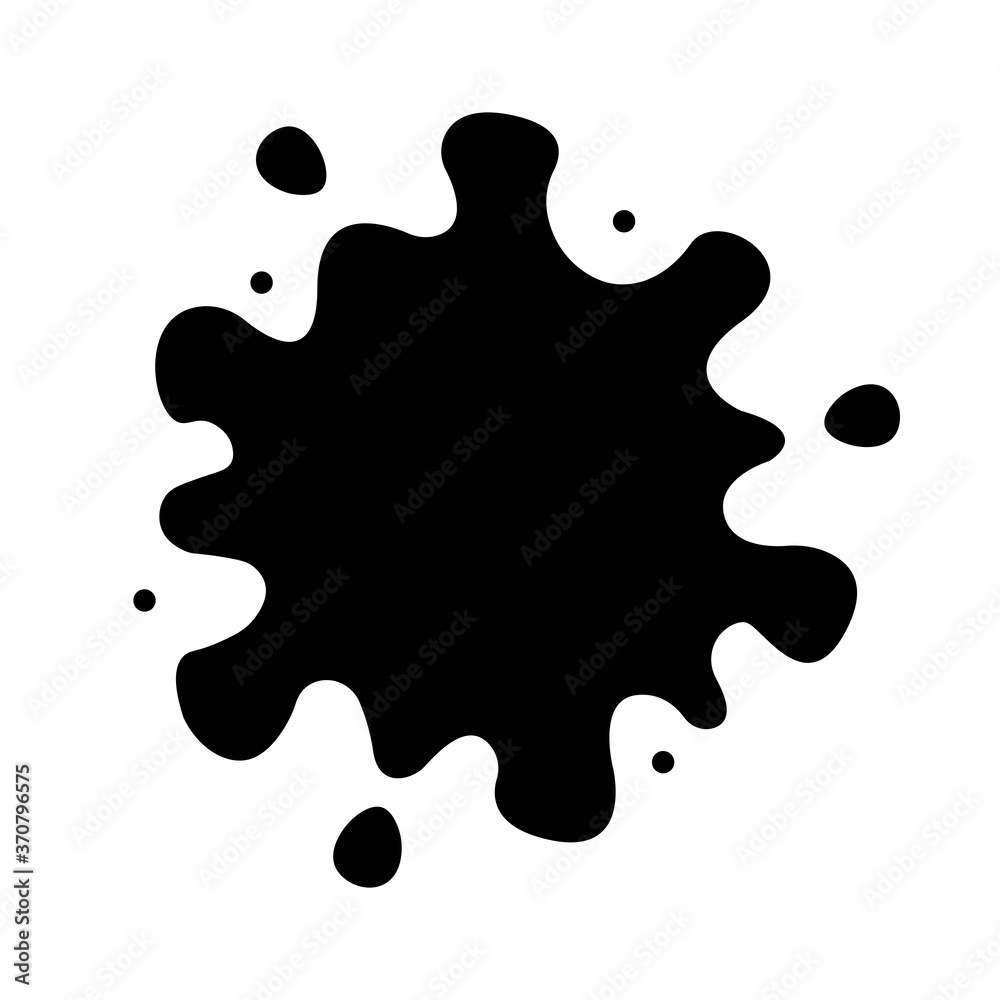 Vector ink splat icon. Paint splash monochrome flat symbol isolated ...