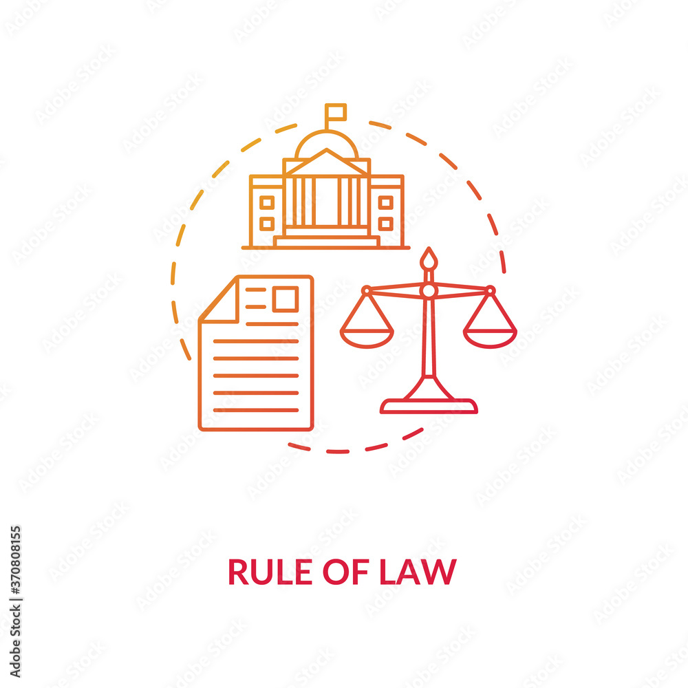 Rule of law concept icon. Principle of law idea thin line illustration ...