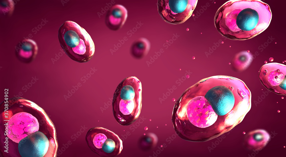 Stock-Illustration „Magnified cell infested with pathogenic Chlamydia ...