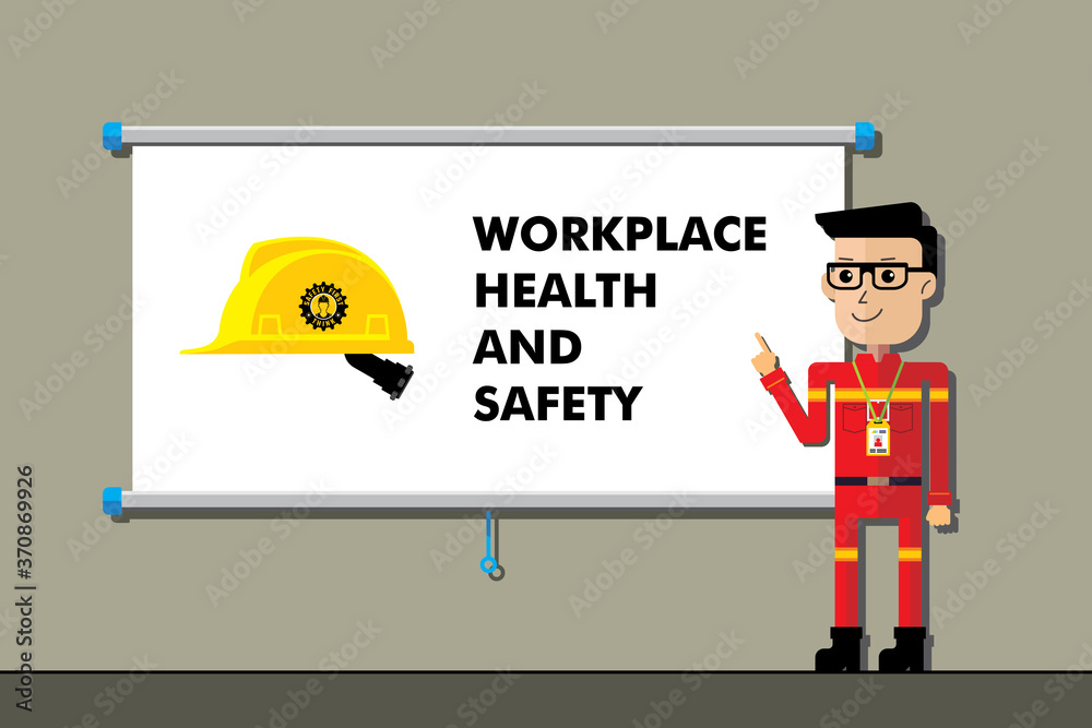 Safety manager on presentation training of workplace health and safety ...
