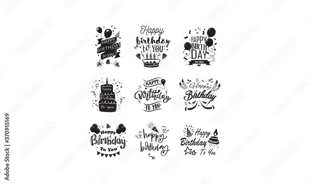 Happy birthday svg pack png jpeg AI EPS vector bundle digital file. Men ...