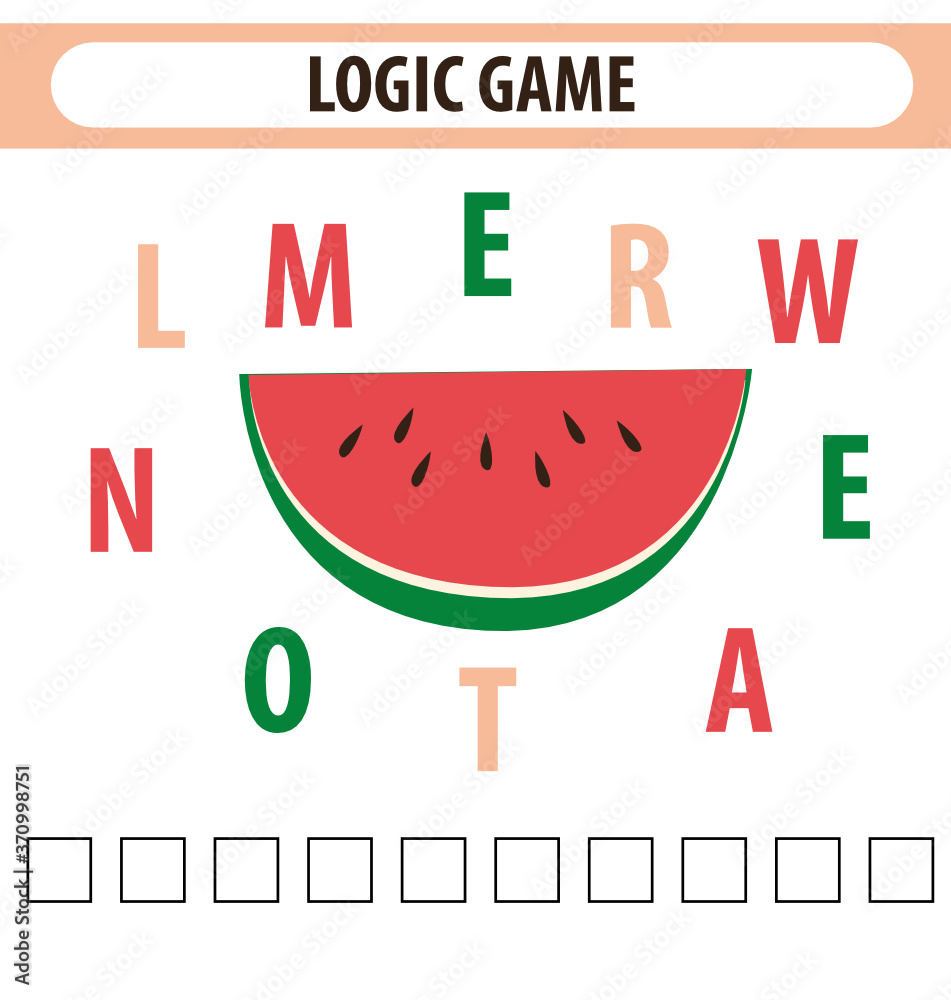 Worksheet for preschool kids.Words puzzle educational game for children ...