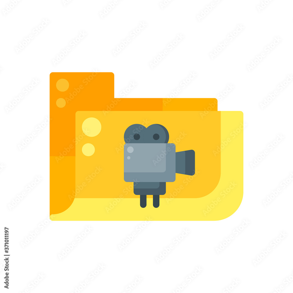 movie folder icon in flat style isolated on white background. EPS 10 ...