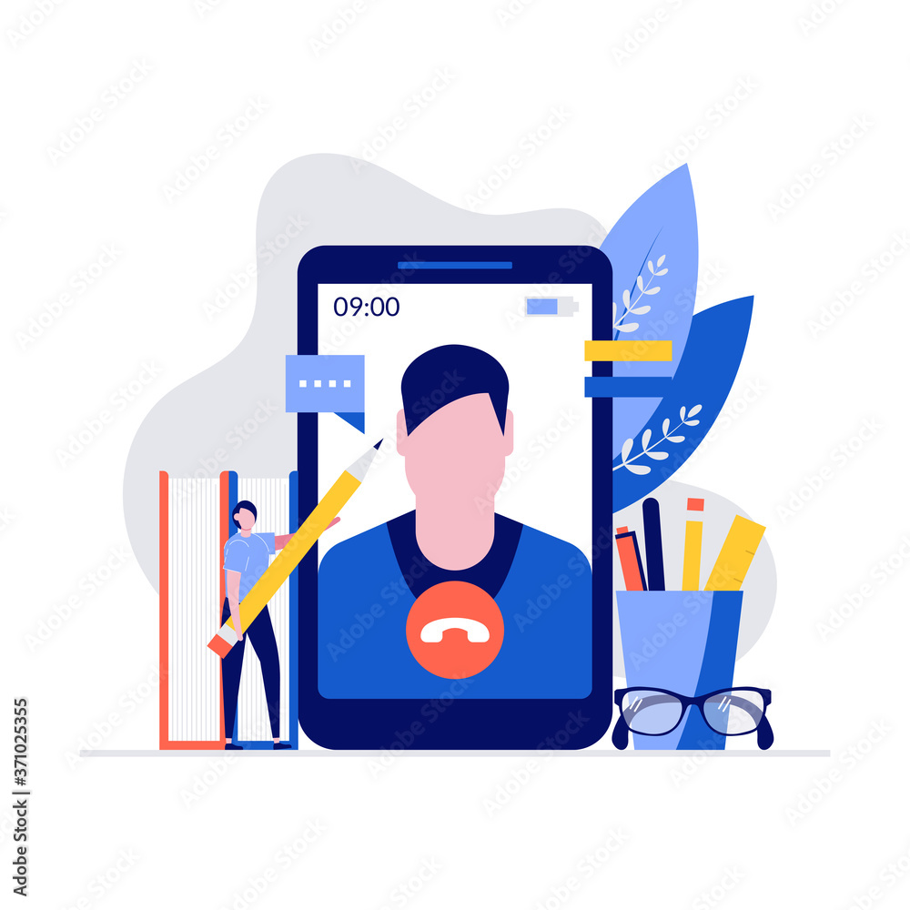 Online education and distance learning vector illustration concept with ...