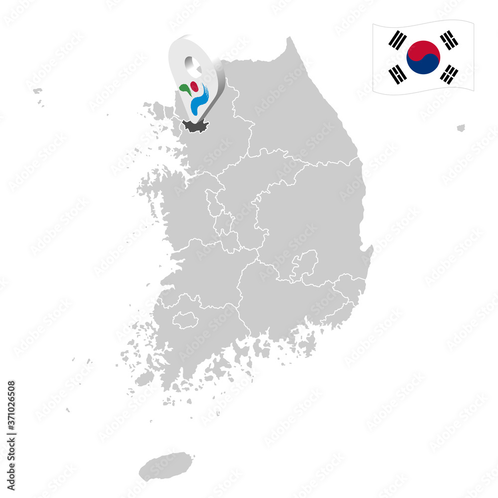 Location of Seoul on map South Korea. 3d location sign similar to the ...