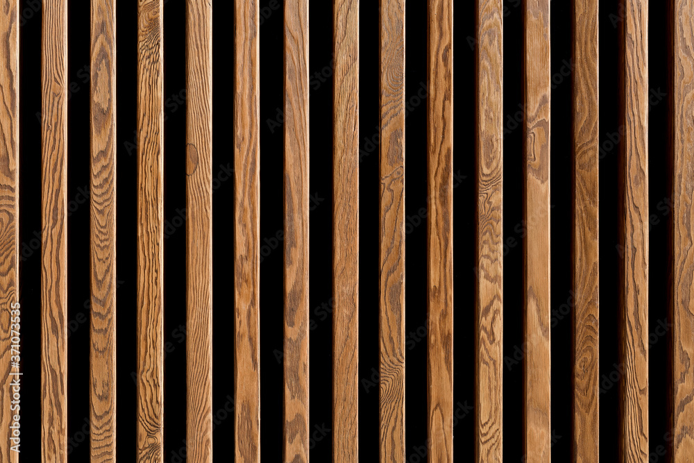 Texture of wood lath wall background. Seamless pattern of modern wall ...